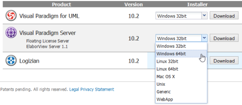 Select the platform of VP Server - Visual Paradigm Know-how