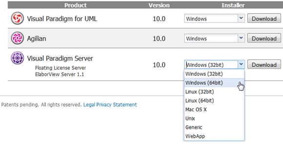 Select the platform of VP Server - Visual Paradigm Know-how