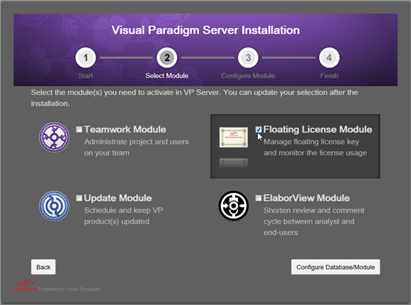 Select floating license module - Visual Paradigm Know-how