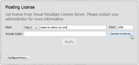 Specify server host and port - Visual Paradigm Know-how
