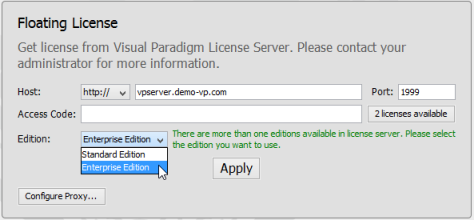 Select edition based on available license - Visual Paradigm Know-how