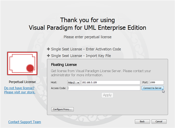 Specify server host and port - Visual Paradigm Know-how