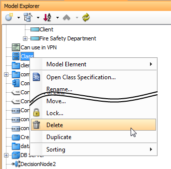 Delete element from Model Explorer. - Visual Paradigm Know-how