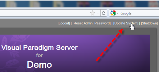 Select System Update - Visual Paradigm Know-how