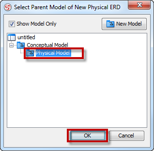 Physical Model Under Conceptual Model in Dialog Box - Visual Paradigm Know-how