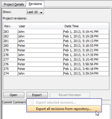 Export all revisions - Visual Paradigm Know-how