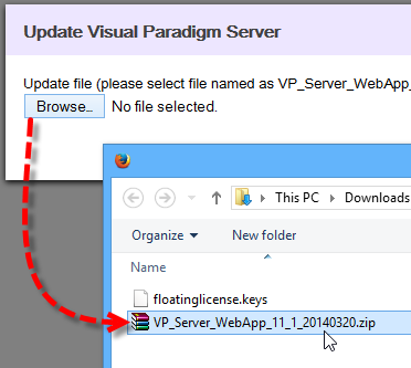 Upload WebApp package to upgrade the server - Visual Paradigm Know-how