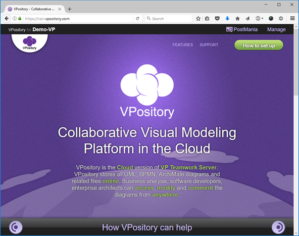 Access VPository with browser - Visual Paradigm Know-how