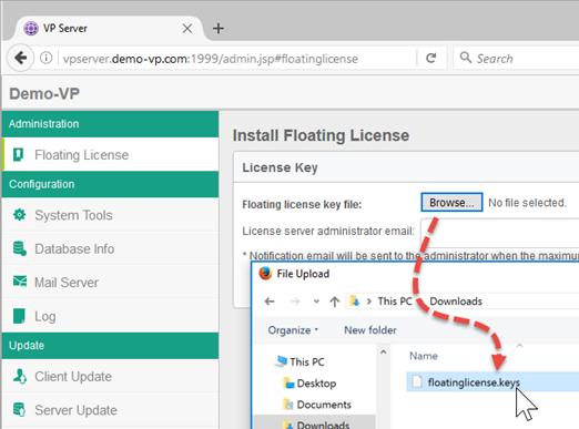 Upload floating license key to server - Visual Paradigm Know-how