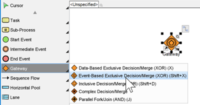 Create gateway from diagram palette - Visual Paradigm Know-how